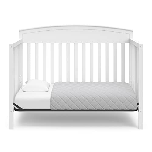 Graco Benton 5-in-1 Convertible Crib (White) – GREENGUARD Gold Certified, Converts from Baby Crib to Toddler Bed, Daybed and Full-Size Bed, Fits Standard Full-Size Crib Mattress