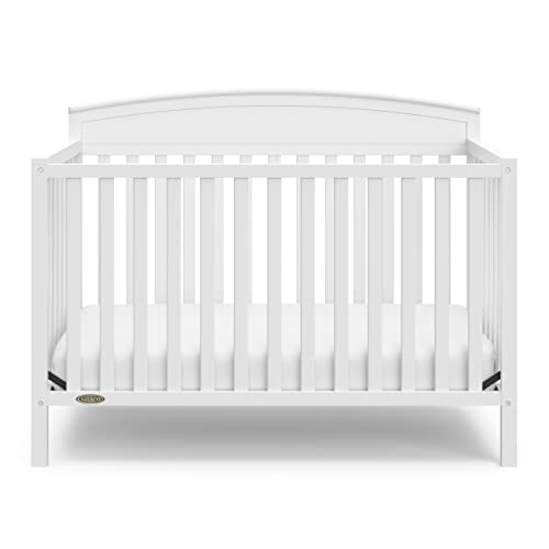 Graco Benton 5-in-1 Convertible Crib (White) – GREENGUARD Gold Certified, Converts from Baby Crib to Toddler Bed, Daybed and Full-Size Bed, Fits Standard Full-Size Crib Mattress