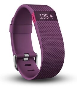 fitbit charge hr wristband, plum, large (renewed)