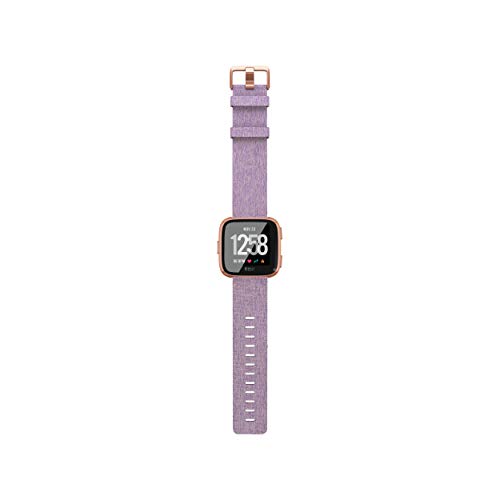 Fitbit Versa Special Edition Smartwatch with Woven Band - Lavender / Rose Gold (Renewed)