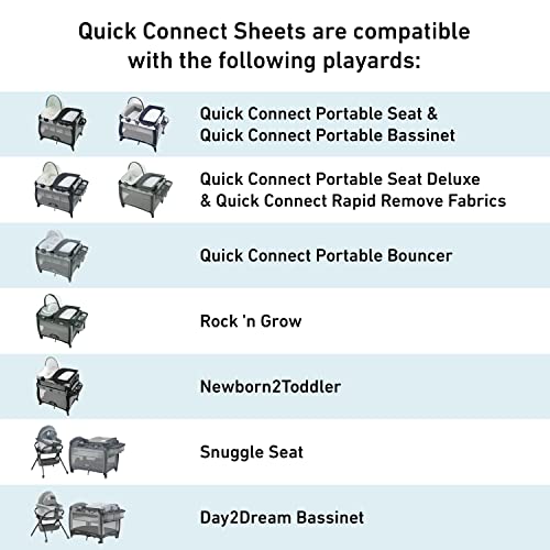 Graco® Pack 'n Play® Quick Connect™ Playard Waterproof Sheets, 2 Pack, Woven and Grey