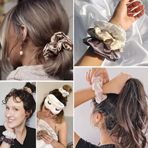 LILYSILK Silk Hair Scrunchies for Frizz&Breakage Prevention, 100% Mulberry Silk Hair Ties No Damage, Elastic Silk ponytail Holders, 1Pc, Black