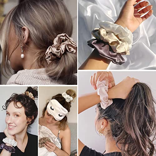 LILYSILK Silk Hair Scrunchies for Frizz&Breakage Prevention, 100% Mulberry Silk Hair Ties No Damage, Elastic Silk ponytail Holders, 1Pc, Black