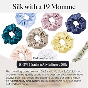 LILYSILK Silk Hair Scrunchies for Frizz&Breakage Prevention, 100% Mulberry Silk Hair Ties No Damage, Elastic Silk ponytail Holders, 1Pc, Black