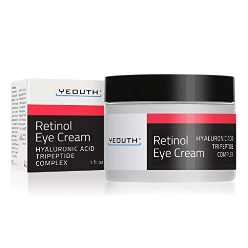 Yeouth Retinol Eye Cream with Hyaluronic Acid, Under Eye Cream for Dark Circles and Puffiness, Under Eye Bags, Hydrating Under Eye Cream, Eye Skin Care