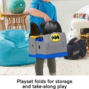 Fisher-Price Little People DC Super Friends Batcave, Batman playset with figures for toddlers and preschool kids ages 18 months to 5 years