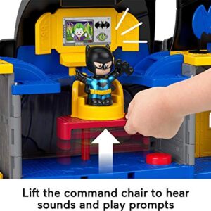 Fisher-Price Little People DC Super Friends Batcave, Batman playset with figures for toddlers and preschool kids ages 18 months to 5 years