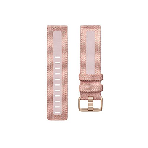 Fitbit Versa Family Accessory Band, Official Product, Woven Reflective, Pink, Small