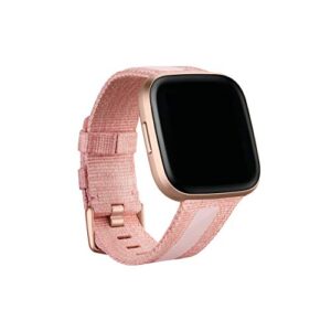 Fitbit Versa Family Accessory Band, Official Product, Woven Reflective, Pink, Small