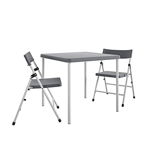 COSCO Kid's 3-Piece Activity Set with Folding Chairs, Cool Gray