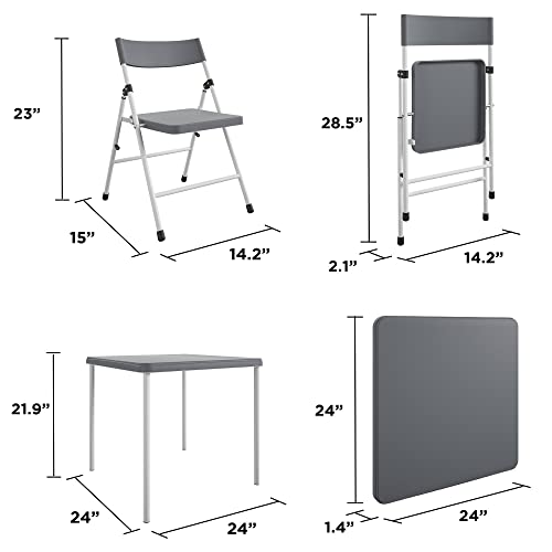 COSCO Kid's 3-Piece Activity Set with Folding Chairs, Cool Gray