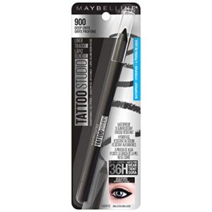 Maybelline TattooStudio Long-Lasting Sharpenable Eyeliner Pencil, Glide on Smooth Gel Pigments with 36 Hour Wear, Waterproof, Deep Onyx, 1 Count