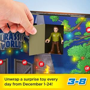 Imaginext Jurassic World Advent Calendar, Christmas Gift of 25 Dinosaur Toys & Figures for Preschool Kids Ages 3+ Years