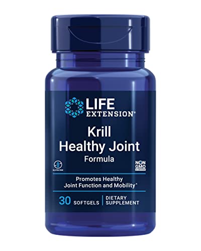 Life Extension Krill Healthy Joint Formula - Deep Sea Antarctic Krill Oil Supplement with Hyaluronic Acid & Astaxanthin - Joint Comfort, Motion Support & Inflammation Health - Non-GMO - 30 Softgels