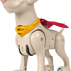 Fisher-Price DC League of Super-Pets Krypto Toy, 14 inches long, Authentic Movie Figure with Sounds Phrases & Motorized Motion, Rev & Rescue, for 3 years and up