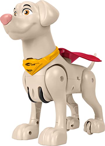 Fisher-Price DC League of Super-Pets Krypto Toy, 14 inches long, Authentic Movie Figure with Sounds Phrases & Motorized Motion, Rev & Rescue, for 3 years and up