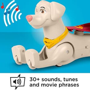 Fisher-Price DC League of Super-Pets Krypto Toy, 14 inches long, Authentic Movie Figure with Sounds Phrases & Motorized Motion, Rev & Rescue, for 3 years and up