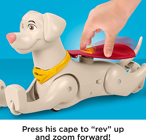 Fisher-Price DC League of Super-Pets Krypto Toy, 14 inches long, Authentic Movie Figure with Sounds Phrases & Motorized Motion, Rev & Rescue, for 3 years and up