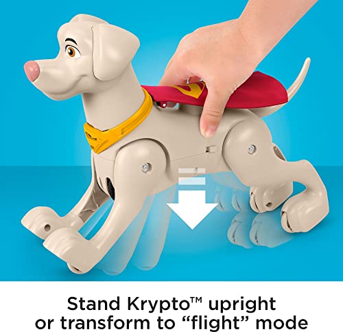 Fisher-Price DC League of Super-Pets Krypto Toy, 14 inches long, Authentic Movie Figure with Sounds Phrases & Motorized Motion, Rev & Rescue, for 3 years and up