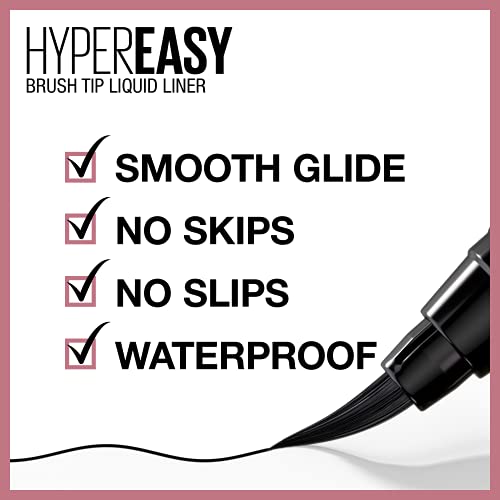 Maybelline Hyper Easy Liquid Pen No-Skip Waterproof Eyeliner, Satin Finish, Pitch Brown