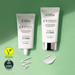 d'Alba Italian White Truffle Waterfull Mild Sunscreen, Vegan mineral mild sunscreen, suncreen for sensitive skin, non-nano sunscreen, light-finish sunscreen