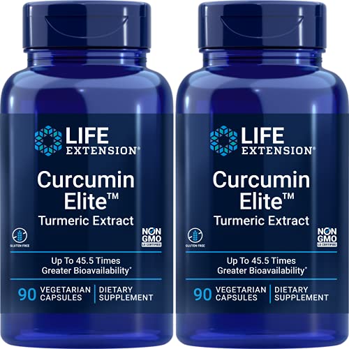 Life Extension Curcumin Elite Turmeric Extract, 90 Caps (Pack of 2)