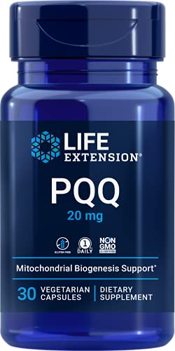 Life Extension PQQ (Pyrroloquinoline Quinone) 20mg Promotes The Growth of New Cellular Mitochondria - Gluten-Free, Once-Daily, Non-GMO, Vegetarian - 30 Vegetarian Capsules