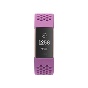 Fitbit Charge 3 Accessory Band, Official Fitbit Product, Sport, Berry, Small