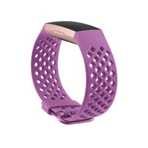 Fitbit Charge 3 Accessory Band, Official Fitbit Product, Sport, Berry, Small