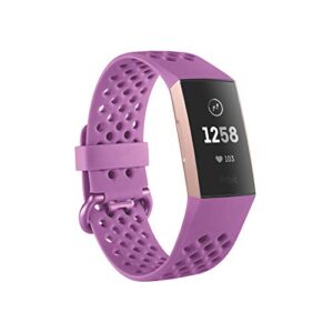 Fitbit Charge 3 Accessory Band, Official Fitbit Product, Sport, Berry, Small