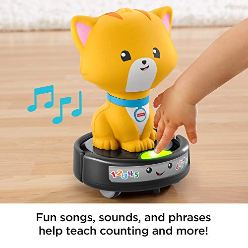 Fisher-Price Laugh & Learn Crawl-After Cat on a Vac, Musical Toy for Crawling Babies and Walking Toddlers