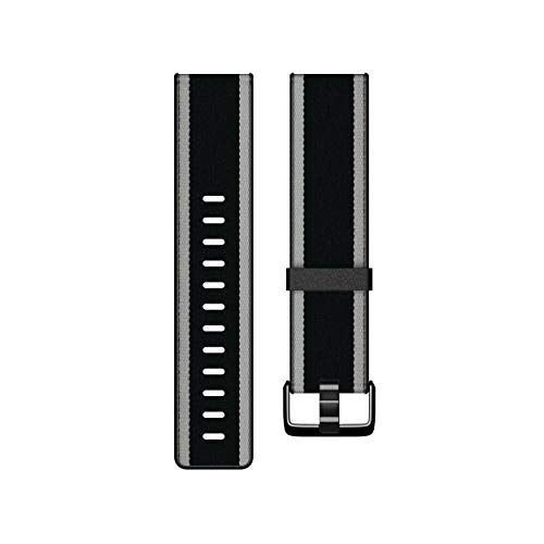 Fitbit Versa Family Accessory Band, Official Fitbit Product, Hybrid Woven, Black/Gray, Small