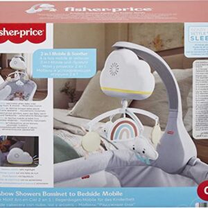 Fisher-Price Rainbow Showers Bassinet to Bedside Mobile, Tabletop Soother and Nursery Sound Machine for Newborn Baby to Toddler