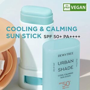 DEWYTREE Urban Shade Cool Calming Sun Stick SPF 50+ Pa++++ - Face & Body Sun Protection Sunscreen for Sensitive Skin - Calming & Moisturizing - Water Resistant, 20 g (0.70 oz)