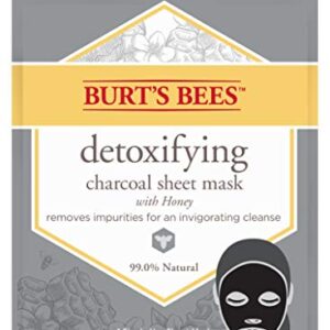 Burt's Bees Detoxifying Charcoal Facial Sheet Mask, Honey, Single Use (Package May Vary)