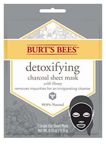 Burt's Bees Detoxifying Charcoal Facial Sheet Mask, Honey, Single Use (Package May Vary)