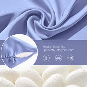 Silk Pillowcase for Hair and Skin Mulberry Silk Pillowcase Soft Breathable Smooth Both Sided Natural Silk Pillowcase with Zipper Beauty Sleep Silk Pillow Case 1 Pc for Gift (Standard, Cornflower Blue)