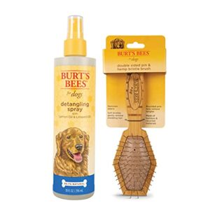 burt’s bees for dogs natural detangling spray for dogs and double sided pin & bristle brush for dogs – burts bees dog detangling spray, dog brush, dog hair detangler, pin brush, dog hair brush