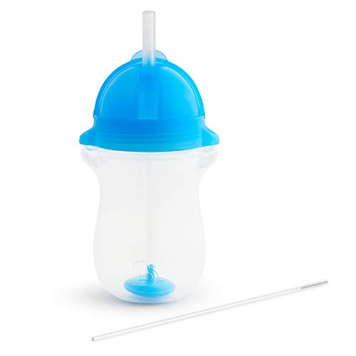 Munchkin® Any Angle™ Weighted Toddler Straw Cup with Click Lock™ Lid, 10 Ounce, 2 Pack, Blue/Green