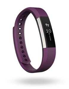 fitbit alta fitness tracker, silver/plum, small (international version)