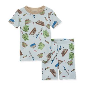 burt’s bees baby baby boys’ pajamas, tee and pant 2-piece pj set, 100% organic cotton, gone fishin’