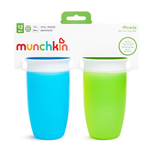 Munchkin® Miracle® 360 Toddler Sippy Cup, Green/Blue, 10 Oz, 2 Count