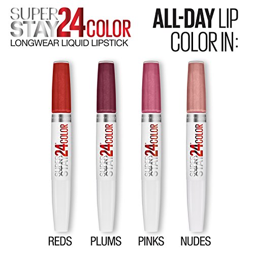 Maybelline Super Stay 24, 2-Step Liquid Lipstick Makeup, Long Lasting Highly Pigmented Color with Moisturizing Balm, Very Cranberry, Ruby Red, 1 Count