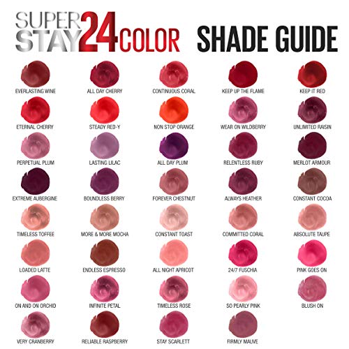 Maybelline Super Stay 24, 2-Step Liquid Lipstick Makeup, Long Lasting Highly Pigmented Color with Moisturizing Balm, Very Cranberry, Ruby Red, 1 Count