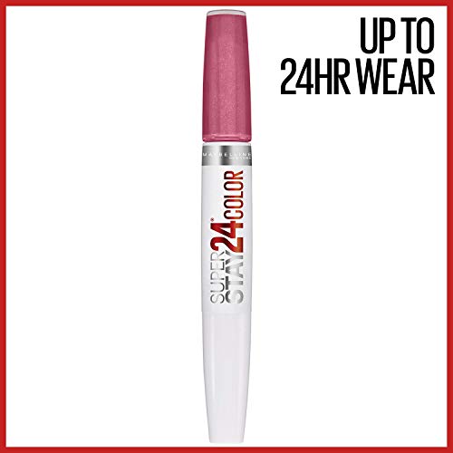 Maybelline Super Stay 24, 2-Step Liquid Lipstick Makeup, Long Lasting Highly Pigmented Color with Moisturizing Balm, Very Cranberry, Ruby Red, 1 Count