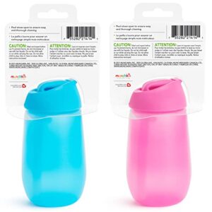 Munchkin® Simple Clean™ Toddler Straw Cup, 10 Ounce, 2 Pack, Pink/Blue