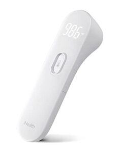 ihealth no-touch forehead thermometer, digital infrared thermometer for adults and kids, touchless baby thermometer, 3 ultra-sensitive sensors, large led digits, quiet vibration feedback, non contact