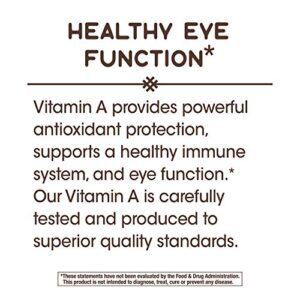 Nature's Way Vitamin A, Eye Health Supplement for Adults*, Immune Support*, 3,000mcg Per Serving, 100 Softgels