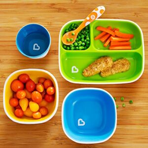 Munchkin® Splash™ 4 Piece Toddler Divided Plate and Bowl Dining Set, Blue/Green