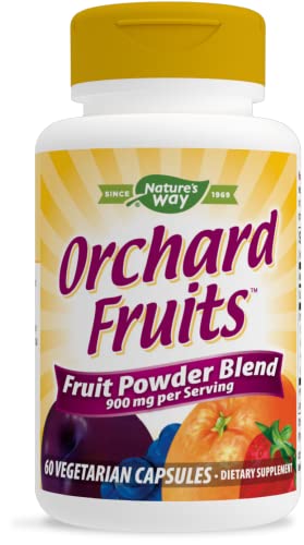 Nature's Way Orchard Fruits Powder Blend, 12 Fruit Blend, 900mg Per Serving, 60 Capsules